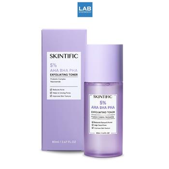 SKINTIFIC 5% AHA BHA PHA Exfoliating Toner 80 ml. - LAB Live Healthy