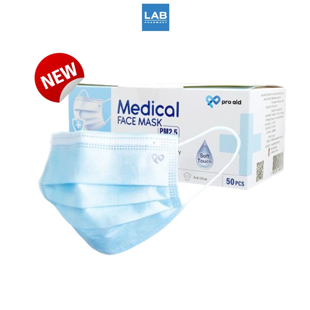 PRO AID MEDICAL FACE MASK Blue Box 50pcs หน้ากากอนามัยทางการแพทย์ 3 ...
