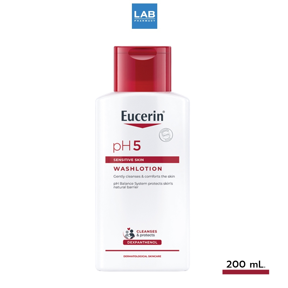 Eucerin pH5 Sensitive Skin Wash Lotion 200 ml. ยูเซอริน พีเอช5 เซ็นซิที ...
