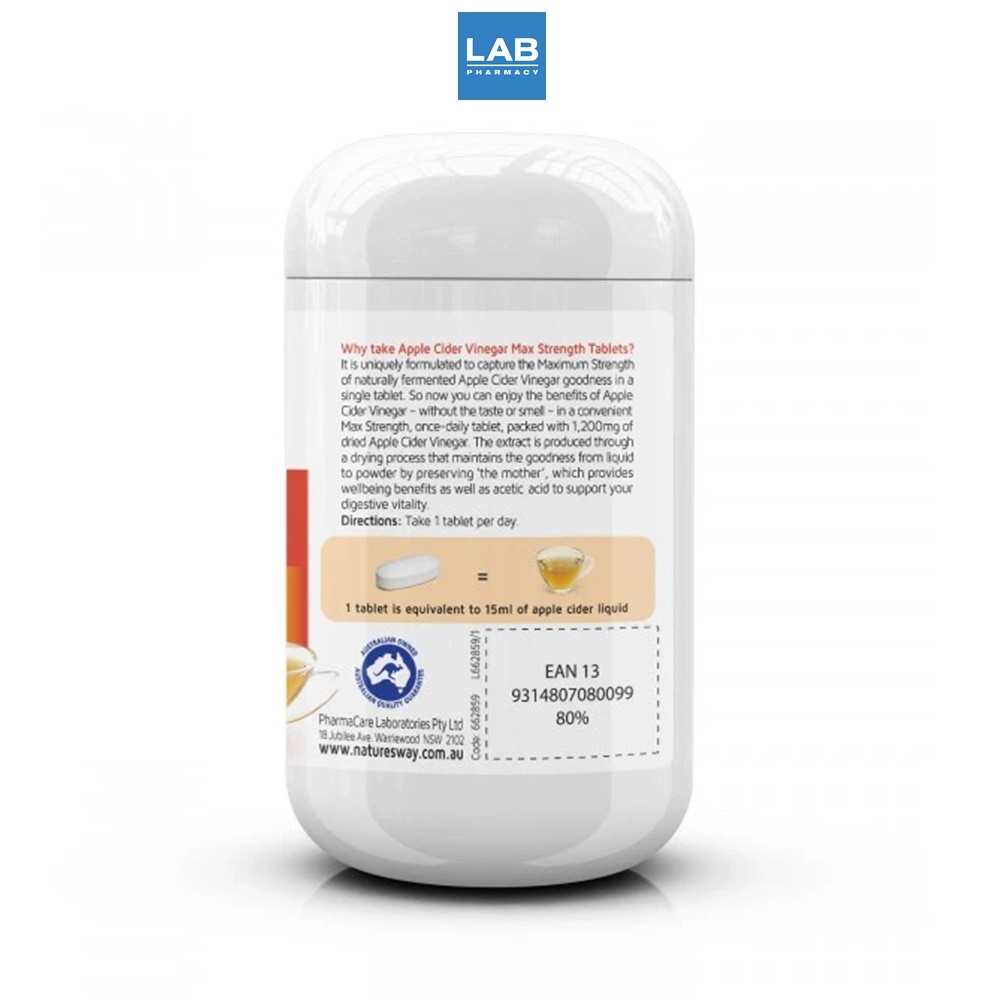 Nature's Way Apple Cider Vinegar Tablet 90 Tablet - แอปเปิ้ล ไซเดอร์ ...